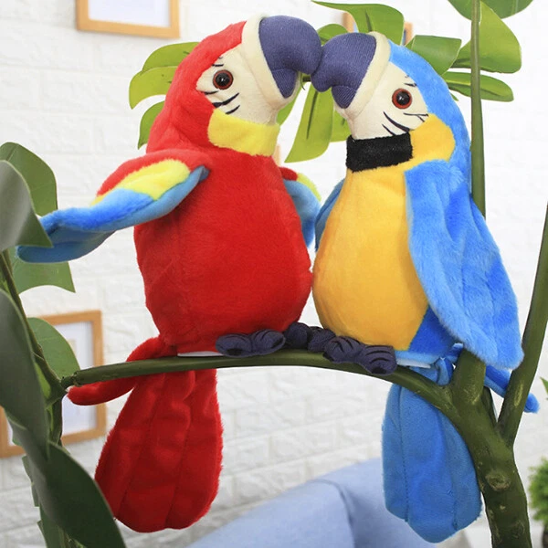 TALKING RECORD PARROT Toy Repeats What You Say Parrot Bird Record and ...