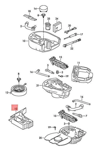 NEW VW POLO Derby Vento-Ind Vento Classic-Ind 6R1 Toolbox 6R0858857 ...