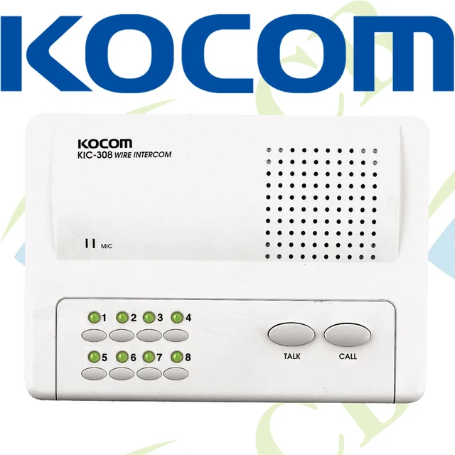 KOCOM KIC-308 WIRED Intercom Master Unit 8CH Control Station | LED ...