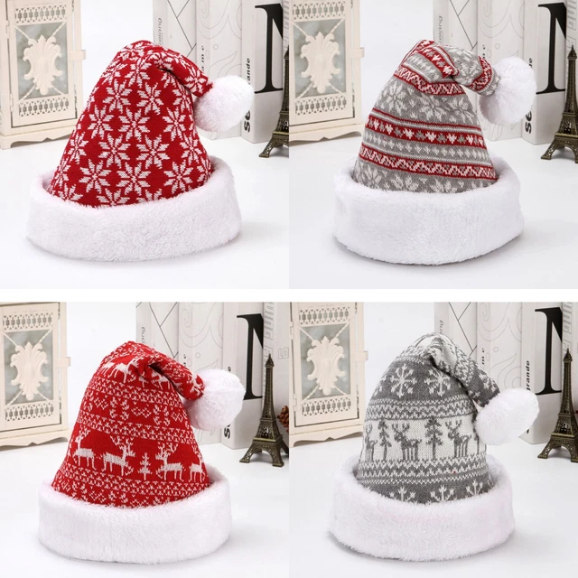 CHRISTMAS KNITTING BEANIE Reindeer Hats For Adult Fancy Family Dress ...