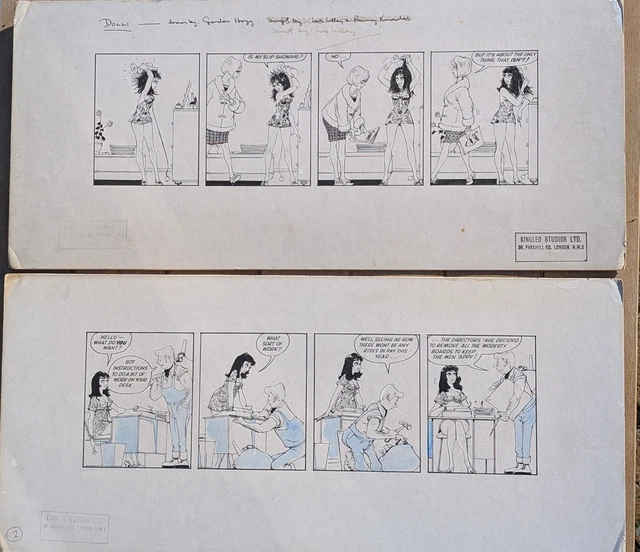 ORIGINAL GORDON HOGG Gogg (1912-1071) Pen & Ink Cartoon Strip Artwork ...