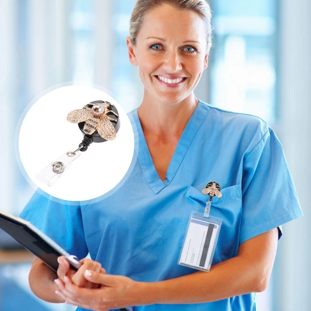 KEY CHAIN CLIP Nurse Badge Accessories Retractable Holders Keychain for ...