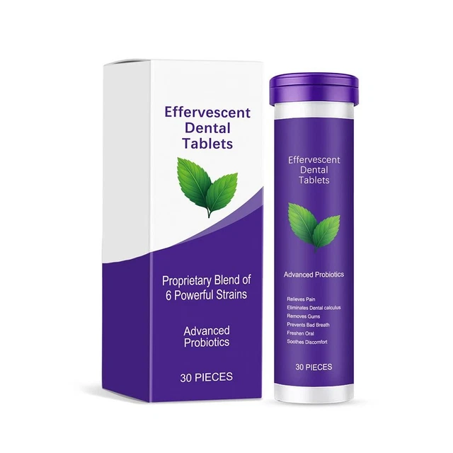 30PCS PROBIOTICS EFFERVESCENT Dental Tablets Prevents Bad Breath ...