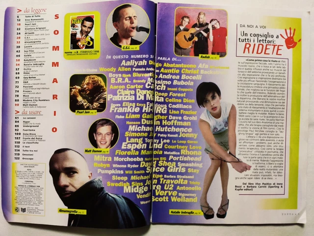 ALL MUSIC 2-1998 Ramazzotti-Pearl Jam-All Saints-Matt Damon-Natalie ...