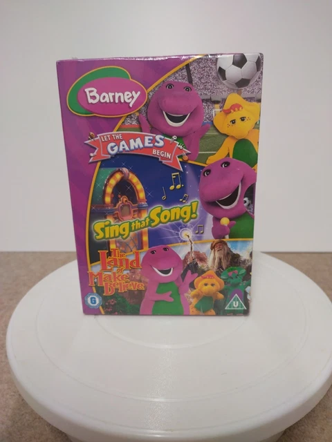 BARNEY, TRIPLE DVD,LET The Games Begin,Sing That Song! ,The Land Of ...
