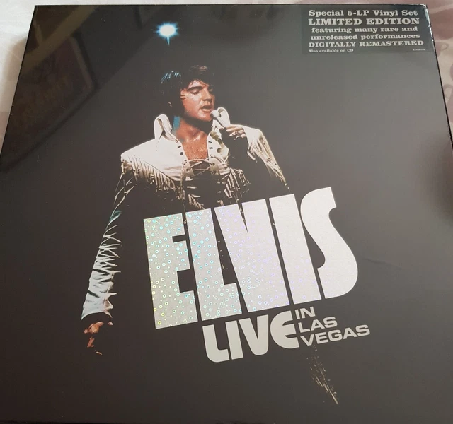 ELVIS PRESLEY &LIVE IN LAS VEGAS" 5 x LP CASTLE MUSIC BOX SET. FACTORY ...