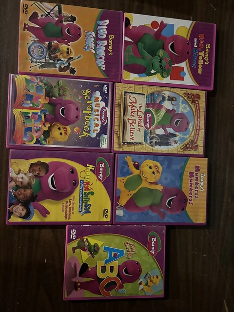 BARNEY AND FRIENDS Movie Lot 7 DVD's- ABC, Numbers,musical Scrapbook ...