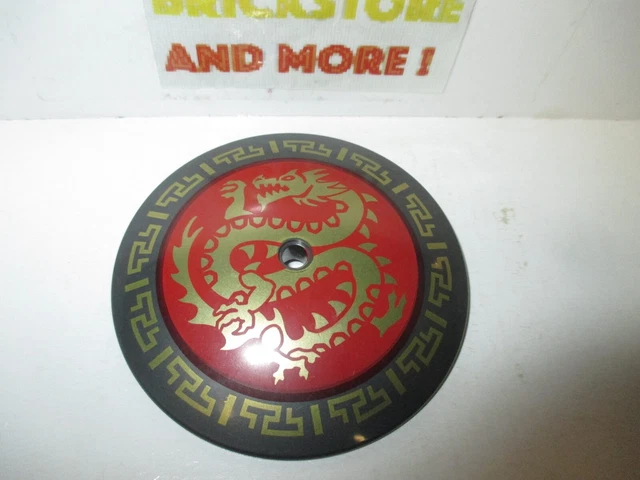 LEGO - 1X Dish 9x9 Inverted (Radar) Gold Dragon Red Medallion Pattern ...