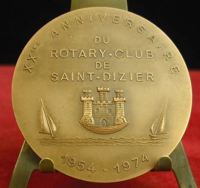 MÉDAILLE ROTRARY CLUB international de Saint Dizier1954-1974 Medal 铜牌 ...
