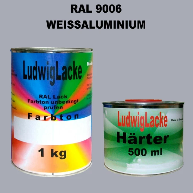 RAL 9006 ALUMINIUM Blanc 1,5 KG Kit Mat Peinture & Durcisseur Acrylique ...