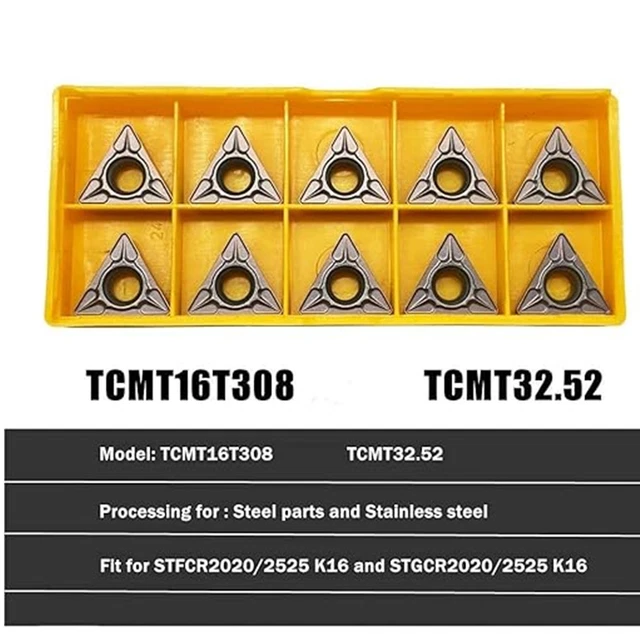 20PCS TCMT16T308 TCMT32.52 Carbide Turning Inserts Milling Lathe Blades ...