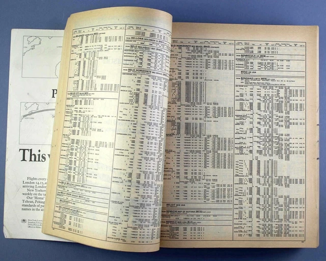 ABC WORLD AIRWAYS Guide August 1975 Airline Timetable Part Two Blue ...