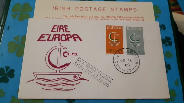 IRELAND EIRE IRISH Postage Stamps. FDC 1966 with insert. See Pics ...