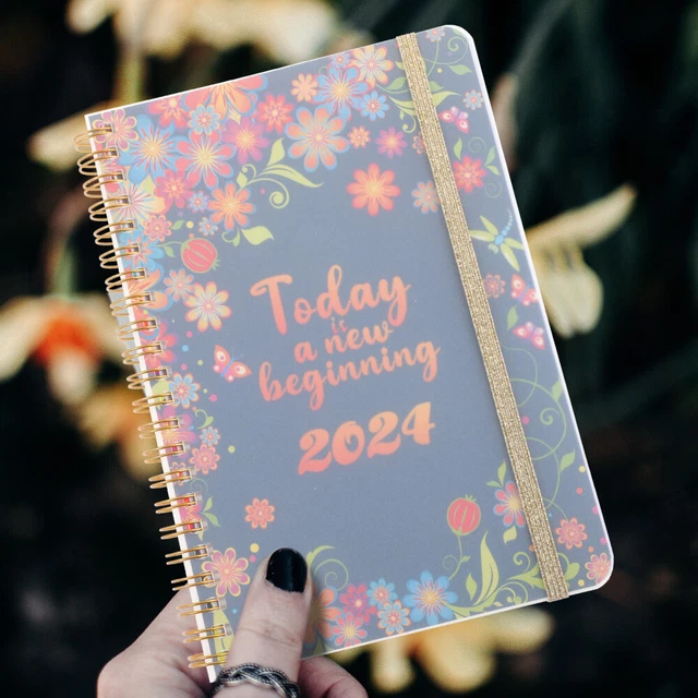 NOTEPAD CALENDAR COIL Notebook Paper Office 2024 Daily Organizer ...