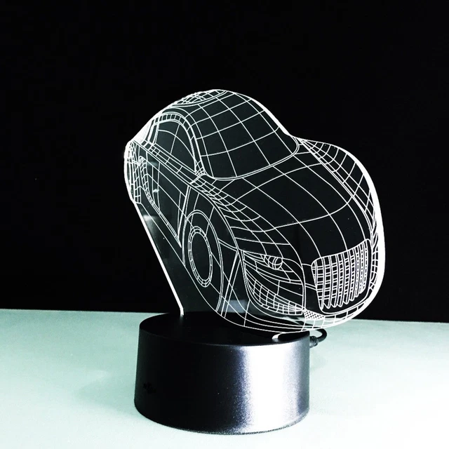 3D LAMP VISUAL Light Effect Touch Switch Colors Changes Night Light ...