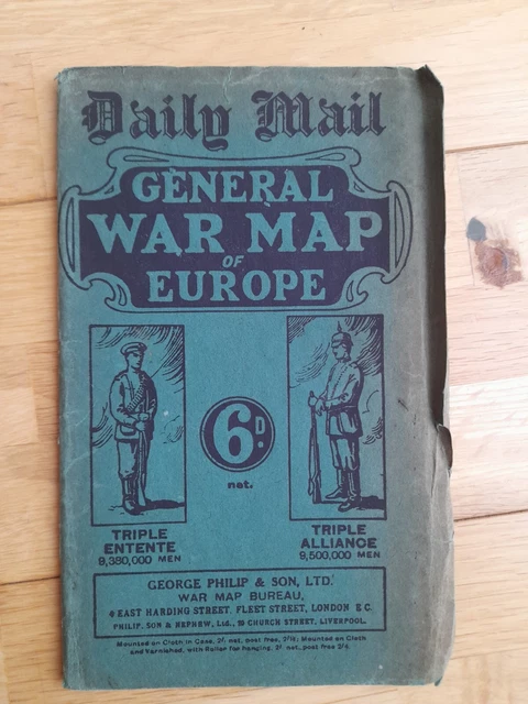 DAILY MAIL WW1 general war map of europe. £9.99 - PicClick UK