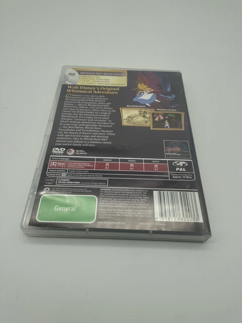 ALICE IN WONDERLAND (60th Anniversary Edition, DVD, 1951) $3.50 ...