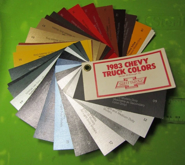 1983 CHEVROLET TRUCK Series 10-70 Chevy Paint Color Chip Wheel Chart ...