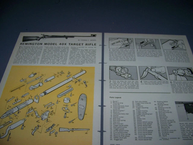 HISTORY- REMINGTON MODEL 40X Target Rifle..history/Exploded View..rare ...
