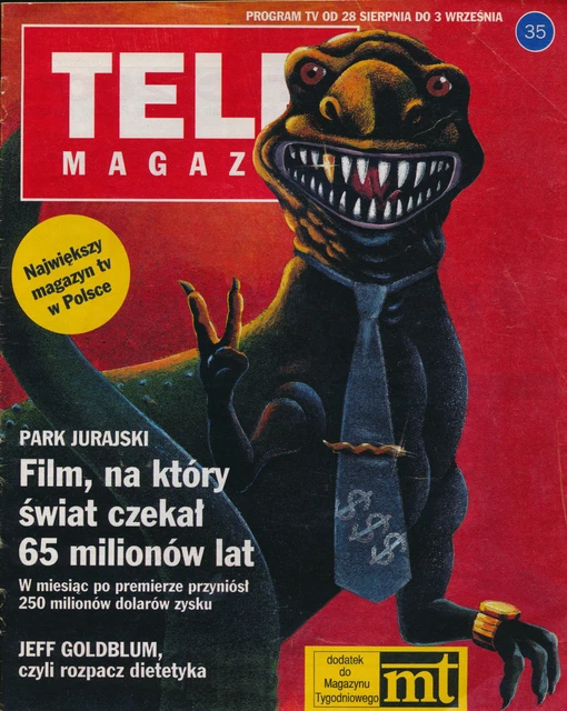 TELE MAGAZYN 91/35 (28/8/91) JURASSIC PARK lara FLYNN BOYLE LOUIS DE ...