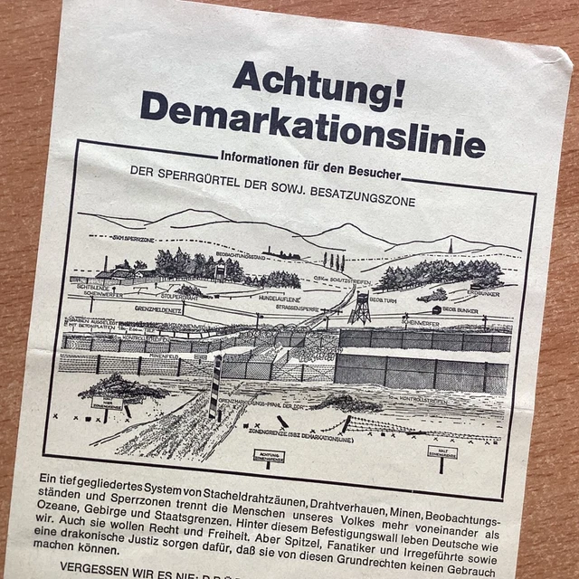 ORIGINAL COLD WAR-ERA GERMAN DEMARCATION LINE WARNING/PROPAGANDA ...