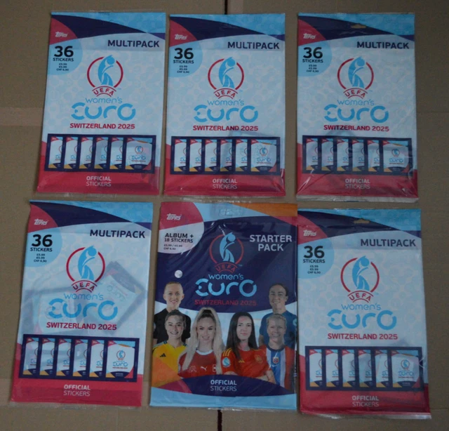 TOPPS UEFA WOMEN'S Euro 2025 Official Stickers: Starter Pack Album +5x ...