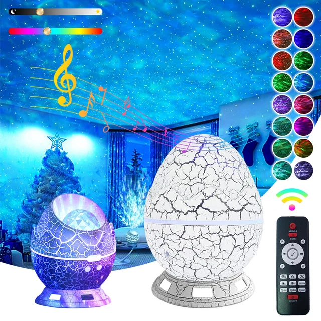 DINOSAUR EGG GALAXY Star Projector Bluetooth Music Player Night Light ...