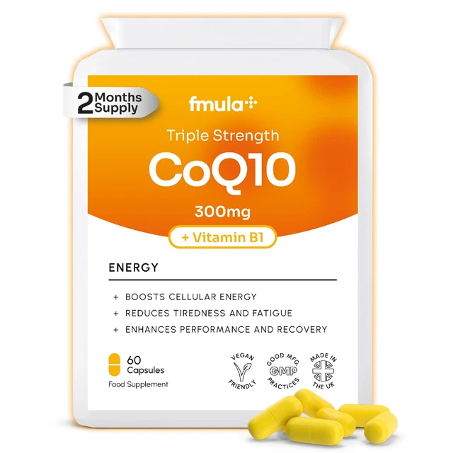COQ10 300MG | High Strength Coenzyme Q10 Caps | Pure Formula - 2 Months ...