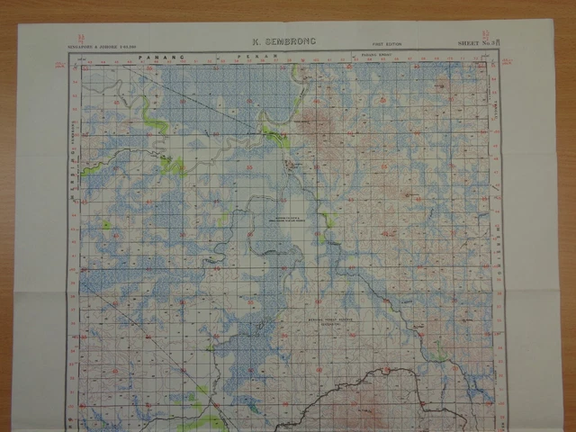 WW2 BRITISH MAP of SINGAPORE entitled "K. SEMBRONG" (JAPANESE ...