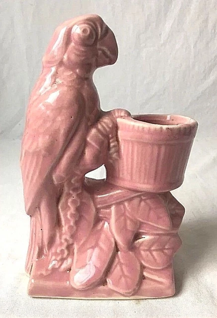 VINTAGE NELSON MCCOY Parrot Planter Vase Pink Pottery NM USA 1930s-40s ...