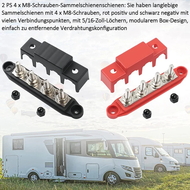 12V-48V DC BUSBARS Distribution Block 250A M8 BusBar Box for Car RV ...