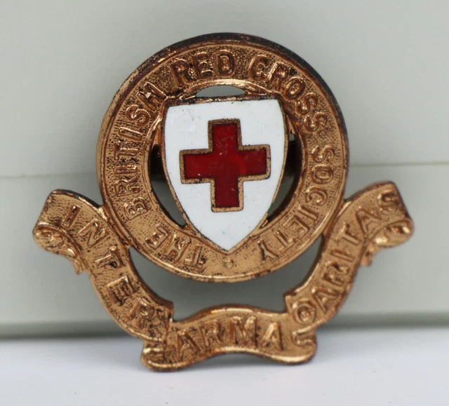 GENUINE WWII ERA The British Red Cross Society BADGE - Gilt & Enamel ...