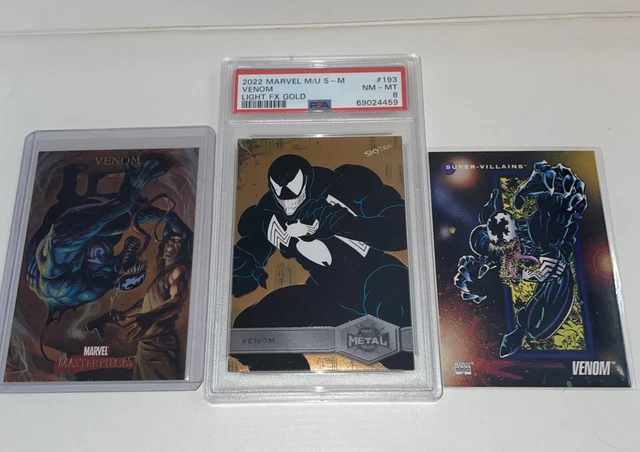 SPIDER-MAN MARVEL METAL Universe VENOM GOLD FOIL LIGHT FX 2022 PSA ...