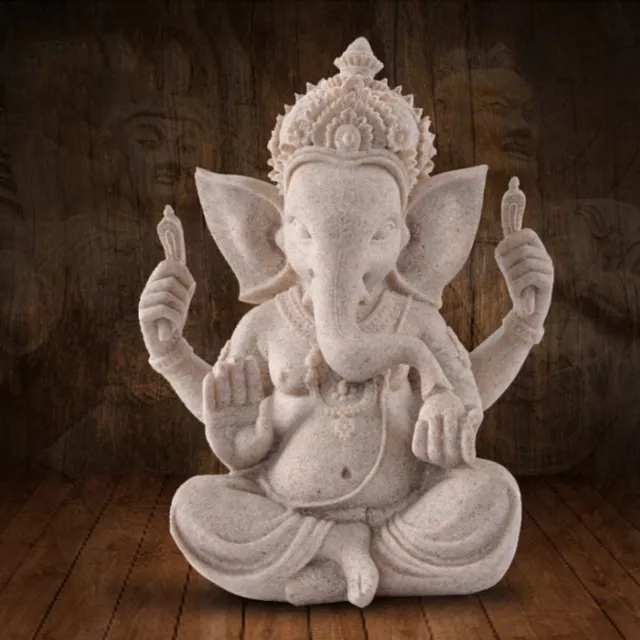 LORD GANESHA GANESH Hindu God Sand Stone Statue Decorative Home ...