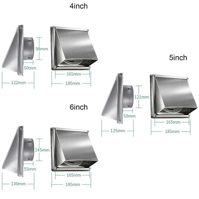 WATERPROOF DRYER VENT Cover Exhaust Grille Building Ventilation $36.44 ...