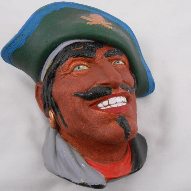 BOSSONS CHALKWARE HEAD Captain Kidd(Legend) Plaque Vintage Hanging ...