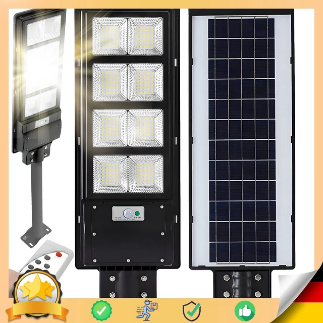 LED SOLAR STRASSENLAMPE Straßenlaterne Fernbedienung Solarleuchte Strahler Retoo EUR 54,79 ...