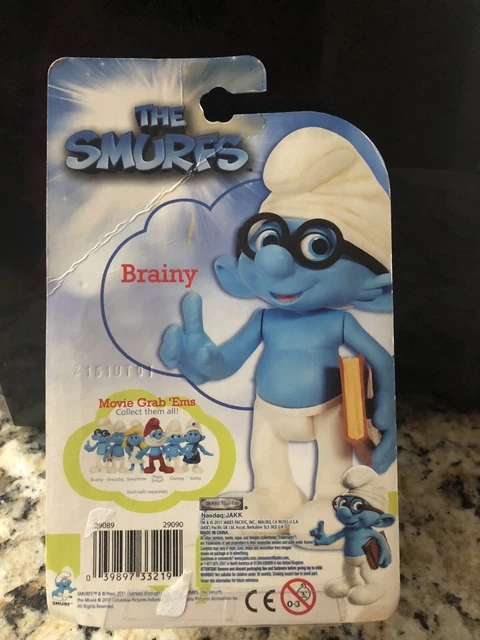 FIGURA THE SMURFS Movie Brainy (2011) Jakks Pacific Movie Grab 'Ems EUR ...