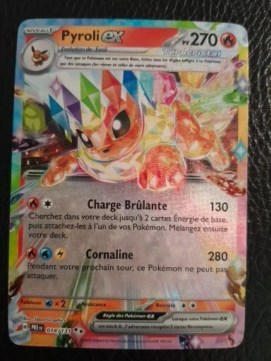 CARTE POKÉMON PYROLI Ex 014/131 EV8.5 Evolutions Prismatiques (port ...
