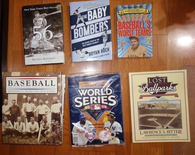 CHOICE OF 6 Baseball Books-Lost Ballparks-Bombers-Worst Teams-World ...