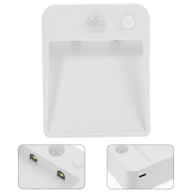 SQUARE SHAPED MOTION-SENSING Cordless Battery Powered LED Night Light ...