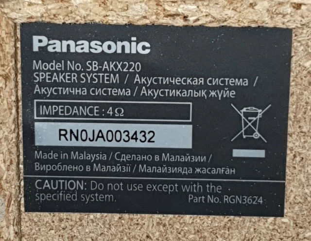 PANASONIC SB-AKX220 SPEAKERS In Good Condition Fully Working £31.90 ...