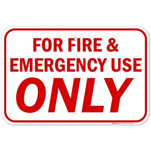 FOR FIRE & Emergency Use Only Sign, $25.99 - PicClick