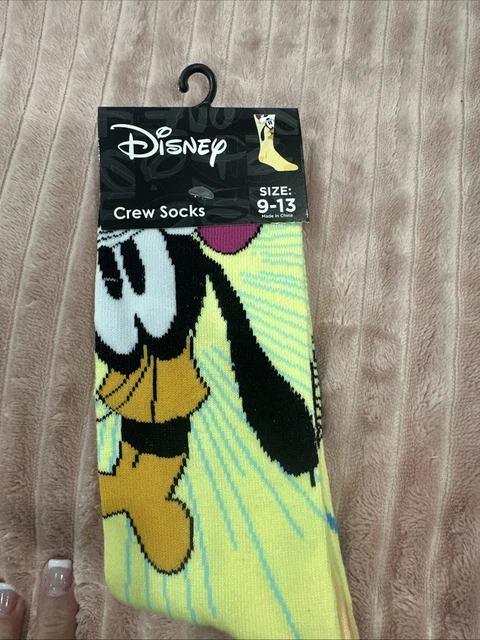 DISNEY GOOFY MEN'S (Or Women's) Crew Socks Size 9-13 Yellow NWT £10.08 ...