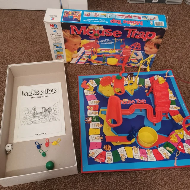 VINTAGE 1996 MOUSE Trap Board Game MB Games Long Box Complete With ...