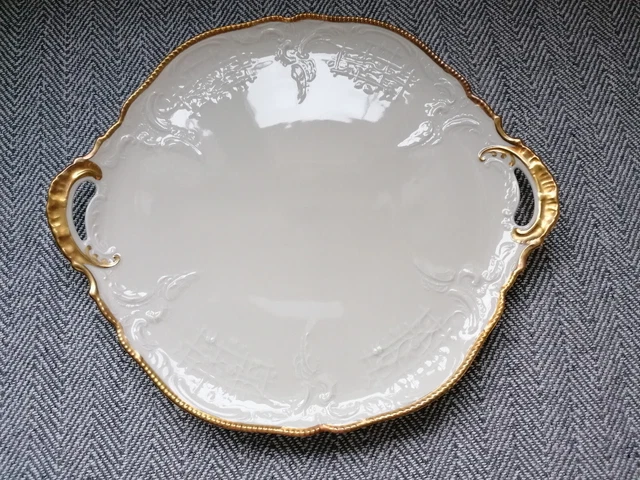 ROSENTHAL SANSSOUCI ELFENBEIN mit Goldrand 1 Tortenplatte rund EUR 36,00 - PicClick DE
