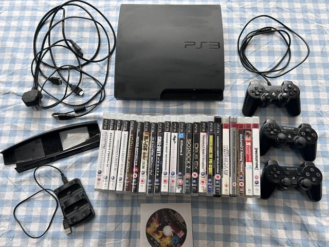 SONY PLAYSTATION 3 Slim 160GB Console Bundle CECH-3003A 22 Games Cased ...