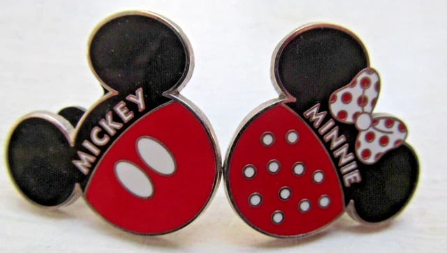 DISNEY PARKS MINNIE Mickey Badge Pin Set Trading 2016 Pants Ears ...
