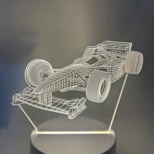 3D NIGHT LIGHT LED Formula 1 Racing Car F1 Motorsport Childen Bedroom ...