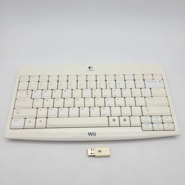 LOGITECH WIRELESS KEYBOARD w/ USB Dongle *Tested* (Nintendo Wii & Wii U ...